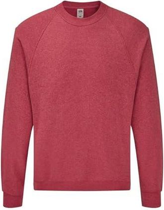 Fruit Of The Loom Raglan Sweat-shirt pour homme, mat, couleur rouge vintage, XL, Couleur : rouge vintage, XL