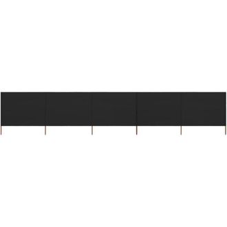 vidaXL Paravent 5 panneaux Tissu 600 x 120 cm Noir