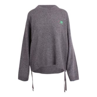 Ganni Femme, Pulls, Gris, Taille: 42/44 FR Future Wool Mix Oversized O-Neck