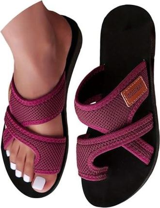 Generic Sandales de marche orthop&eacute;diques pour femme - Soutien de la vo&ucirc;te plantaire - Respirantes et confortables - Maille creuse - Large largeur - Sandales &agrave;