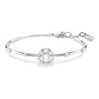 Swarovski Constella Armreif, Rundschliff, Dancing Stone, Wei&szlig;, Rhodiniert