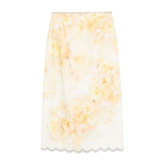 Zimmermann Femme, Jupes, Multicolore, Taille: 38 FR Crush Scalloped Midi Skirt