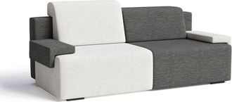 E-MEUBLES Schlafsofa Hook, Schlafcouch Sofa Couch f&uuml;r Wohnzimmer Schlafsofa Federkern Sofagarnitur Polstersofa mit Bettfunktion - Beige + Dunkelgrau (Diosa 01