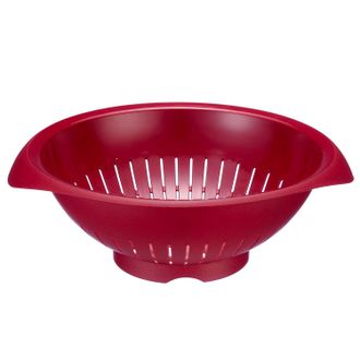 Westmark Seiher/Sieb, mit Griffmulden, Innendruchmesser: 25 cm, Kunststoff, BPA-frei, Farbe: Rot, 2424227R