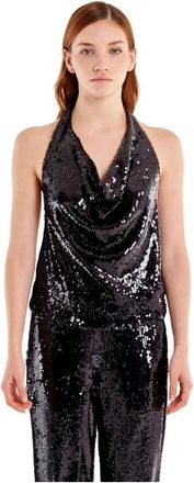 Vicolo Femme, Tops, Noir, Taille: 40 FR Draped Top