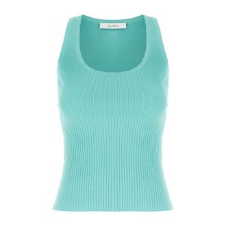 Max Mara Femme, Tops, Bleu, Taille: 42 FR Top en fil de viscose m&eacute;lang&eacute;e