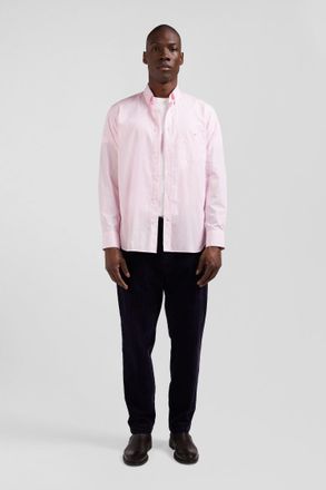 Eden Park Chemise En Coton Jacquard Ray&eacute; Rose Coupe Regular