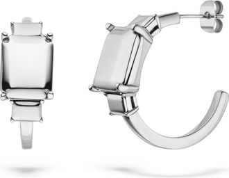 Liebeskind BERLIN Steel Diamond Creole - Creole aus Edelstahl - Silber - 2,8 cm - Steckverschluss - wasserfest & hautfreundlich