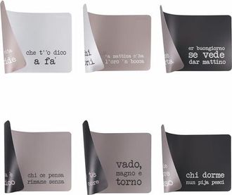 Villa D'Este Home Tivoli Set mit 6 Tischsets, 45 x 30 cm, aus PP-Kunststoff, doppelseitig, S.P.Q.eRe