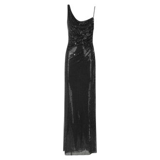 Self Portrait Draped Rhinestone Dress - - Dresses - Damen - Schwarzk - S