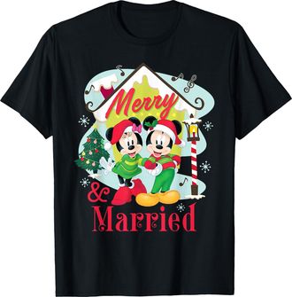 Disney Mickey & Minnie Merry & Married Christmas Couples T-Shirt