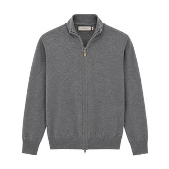 Canali Reise-Strickjacke mit Rei&szlig;verschluss - - Knitwear - Herren - Grau - 2XL