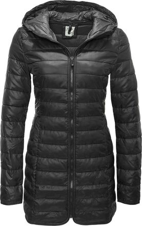 Only Damen Steppjacke Mantel onlTAHOE Quilted Contrast Coat CC OTW, Gr. 42 (Herstellergröße: XL), Schwarz (Black)