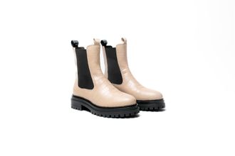 Stepney Workers Club Osprey London Die Huckleberry Leder Damencreme Stiefel