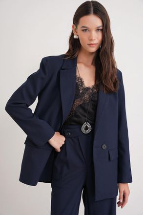 Mixray Lang&auml;rmeliger Knopfblazer