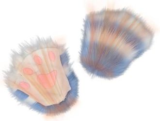 Generic Gants en forme de patte de chat - Mitaines en peluche, accessoires de costume danimal mignon | Design en fourrure douce pour garder les mains au chaud