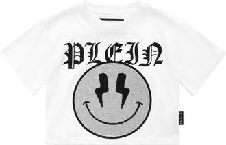 Philipp Plein Cropped T-Shirt Round Neck Ss Smile