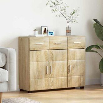vidaXL vidaXL Buffet avec &eacute;tag&egrave;re FLORIN Ch&ecirc;ne Sonoma 88,5 x 30,5 x 73 cm