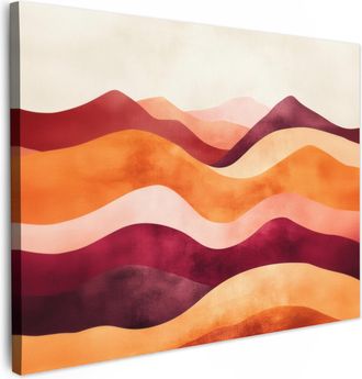 MuchoWow &copy; Wandbilder 80x60 cm Schlafzimmer Home Deko Wohnung Bild Wohnzimmer Fotoleinwand Wand Bilder Leinwand Wall Decor Abstrakt - Landschaft - Wellen