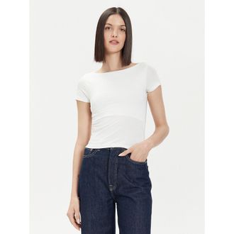 Gina Tricot T-Shirt 21319 Wei&szlig; Slim Fit