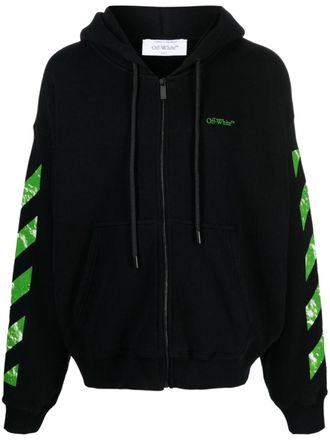 Off-white hoodie en coton &agrave; imprim&eacute; Arrows - Vert