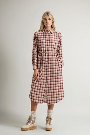 Woolrich Damen Kleid aus italienischem gerautem Stoff Rosa Größe XXS