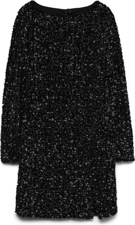 Vero Moda Damen Vmbella Ls Short Sq Dress JRS Ga, Black, XS