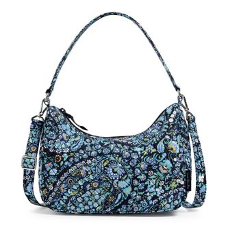 Vera Bradley Frannie Crescent Crossbody Geldbörse aus Baumwolle, Dreamer Paisley - Recycelte Baumwolle, Einheitsgröße