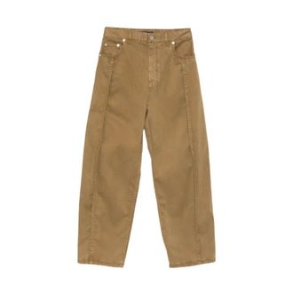 Tibi Femme, Jeans, Brun, Taille: W27 Garment Dyed Stretch Twill Tuck Pant