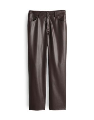 someday Damen Stoffhose | CARILE Kunstlederhose mit geradem Bein Dark Espresso, 38