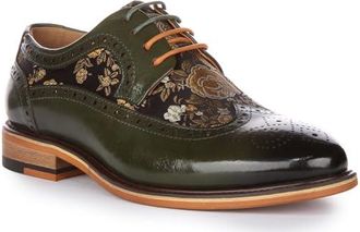 Justinreess England Ross W Chaussures richelieu &agrave; lacets en cuir pour femme Motif floral, Vert, 39 EU