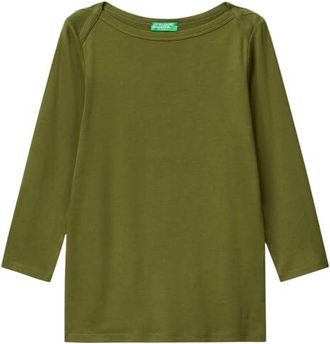 Benetton Maglia M/L 3ga2e16a1 T-Shirt, Vert, Large Femmes