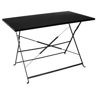 The Home Deco Factory The Home Deco Factory - Table de jardin pliante 110x70x71 cm en m&eacute;tal noir