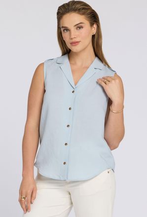 NYDJ Gabrielle &Auml;rmellose Leinenbluse