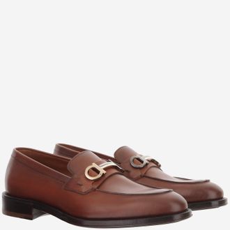 Ferragamo Mens Leather Loafers Brown Calf