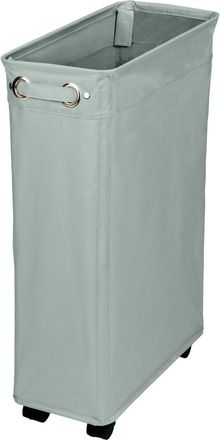 WENKO Wäschesammler Corno Salbei, schmaler Wäschekorb mit vier leichtgängigen Rollen, Wäschetruhe aus 100% Polyester, Fassungsvermögen 43 L, (B x H x T): 18