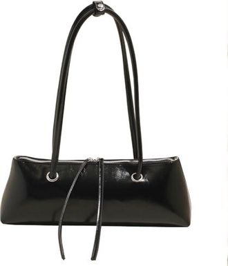 Generic Sac à bandoulière en cuir pour femme, élégant et pratique, couleur unie, avec compartiment intérieur, pour le quotidien et les voyages, Noir, Mittelgr