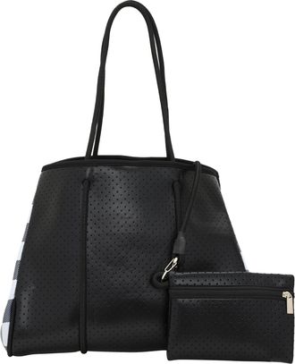 Faina Handtasche Damen schwarz-wollwei&szlig;