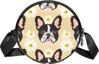 Generic Sac &agrave; bandouli&egrave;re rond pour femme, petit sac &agrave; bandouli&egrave;re avec fermeture &eacute;clair, bretelles r&eacute;glables, style d&eacute;contract&eacute;, pour femmes et filles