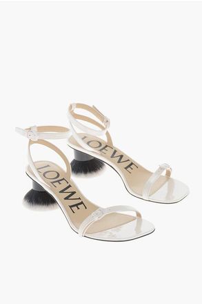 Loewe Sandalen aus Lackleder PETAL BRUSH mit ikonischem 5 cm Absat Gr&ouml;&szlig;e 36
