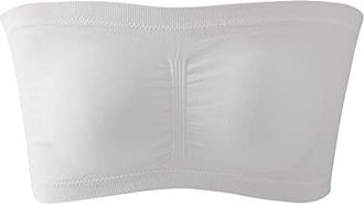 Generic 2026 Soutien-gorge sans bretelles pour femme, couleur unie, style ligne A, grande taille, blanc, XXL