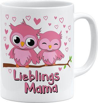 OM3 Lieblingsmama Tasse Lieblings Mama- Keramik Becher - 11oz 325ml - Beidseitig Bedruckt - Weiss