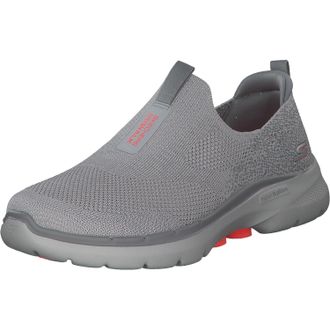 Skechers Damen Go Walk 6 Glimmering Sneaker, Gray Textile Coral Trim, 38.5 EU
