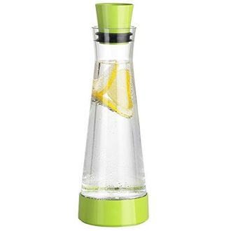 T-fal Flow Slim Friends Carafe à décanter et à Eau avec Fond rafraîchissant et Couvercle Anti-Goutte Vert 1 l