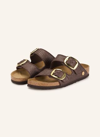 Birkenstock Pantoletten Arizona Big Buckle Raffia braun