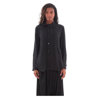 Yohji Yamamoto Rayon Twill Shirt - - Blouses & Shirts - Damen - Schwarzk - S