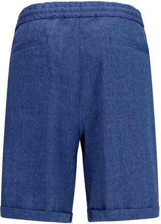 Brunello Cucinelli Linen and Merino Wool Chevron Bermuda Shorts - Blue