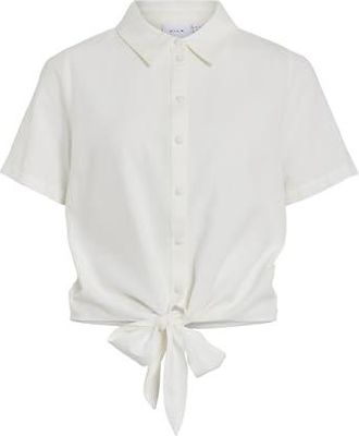 Vila Vila Viprisilla S/S Knot Shirt/1, Blanche-Neige, 44