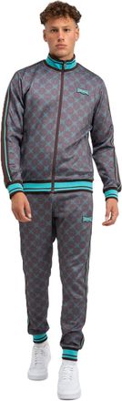 Lonsdale Herren Trainingsanzug schmale Passform BEFORE 8, Brown/Turquoise, XL