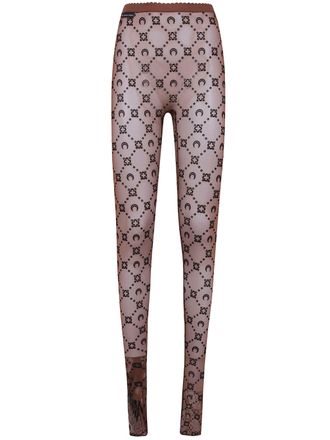 Marine Serre Mesh Flock Tights Moonogram